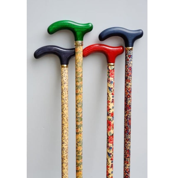 WOOD PETITE CANE - RED FLORAL | Cool Crutches by Jackie, Classy Canes ...